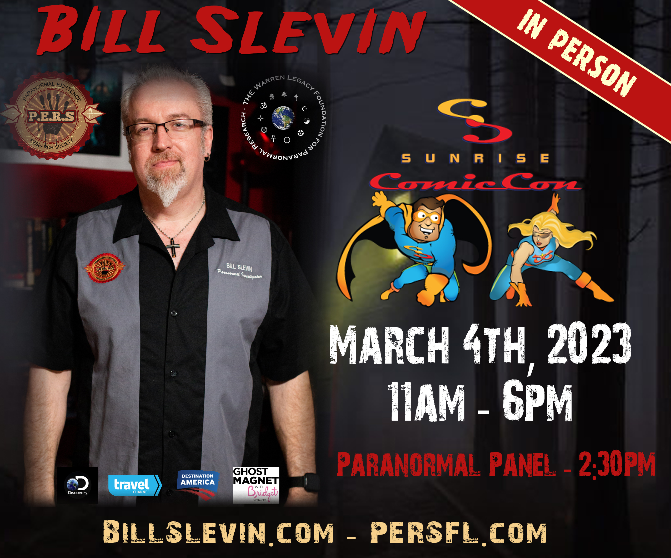 Bill Slevin In Person @ Sunrise Comic Con Saturday 3/4 – Bill Slevin